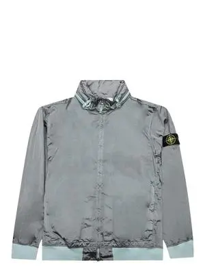 Stone Island Waffen Patch Foldable Hooded Zip Up Jacket - Sky Blue