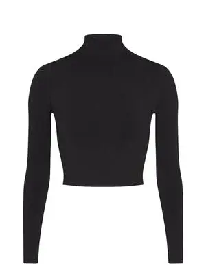 Nike X Skims Vintage Seamless Mock-neck Crop Top - Obsidian