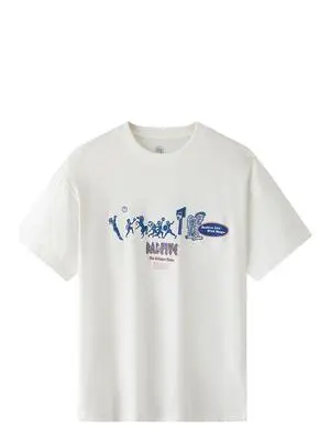 LI-NING Badfive Graphic T-shirt 'white Blue - White/blue