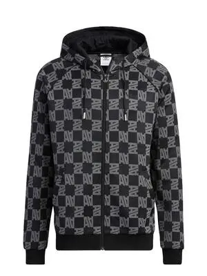 Adidas Monogrammed Zip-up Hoodie - Black/grey
