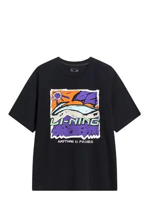 LI-NING Anything Is Possible Cartoon Graphic T-shirt 'black - Black/multi-color