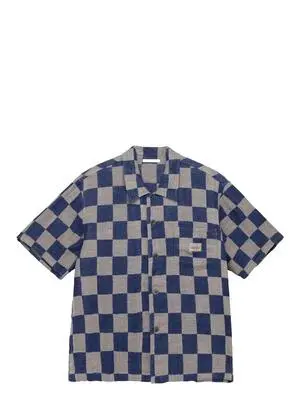 StÜssy X Our Legacy Work Shop Box Shirt Shortsleeve 'grey Blue - Grey/blue