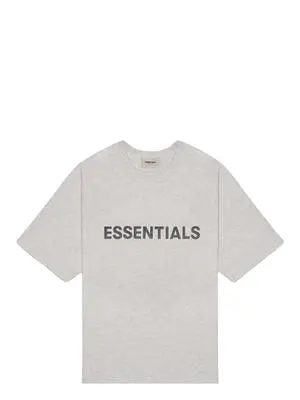 Fear Of God Fw20 Logo Tee 'heather Oatmeal - Grey/black