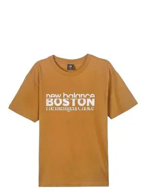 NEW BALANCE Boston Print T-shirt Asia Sizing 'orange White - Orange/white