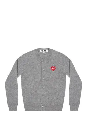 Play Comme Des Garcon Cardigan With Emblem Detail - Grey