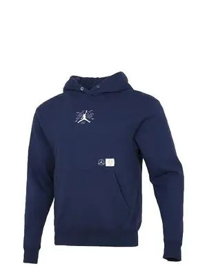 JORDAN Embroidered Logo Pullover Hoodie - Navy