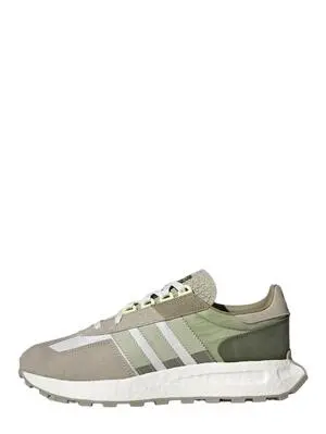 Adidas Adidas Retropy E5 Lace-Up Round Toe Flat Heel Sneakers Grey/green/white