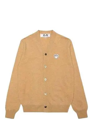 Play Comme Des Garcon Cardigan With Heart Appliqu - Camel