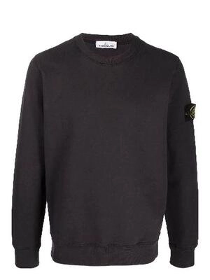 Stone Island Logo Patch Crewneck Sweatshirt - Black