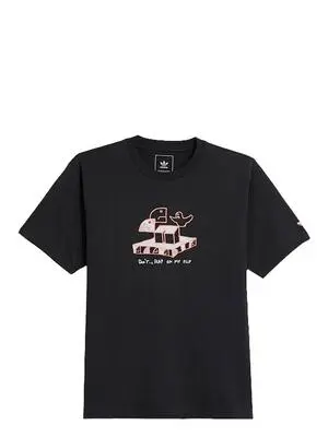 Adidas Originals Shmoofoil Pattern Printing Athleisure Casual Sports Short Sleeve Couple Style Black - Multi-color