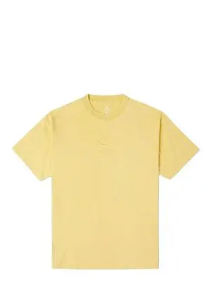 CONVERSE Embroidered Sports Round Neck Short Sleeve - Yellow