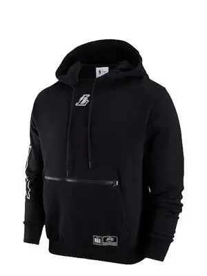 JORDAN Nba Los Angeles Lakers Printing Knit Fleece Pullover - Black