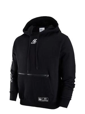 JORDAN Nba Los Angeles Lakers Printing Knit Fleece Pullover - Black
