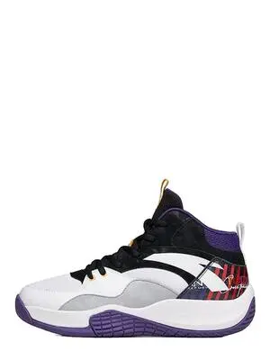 ANTA High Top Athletic Sneakers - White/black/purple