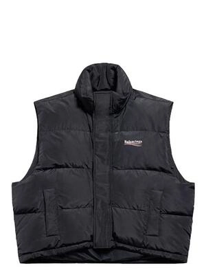 Balenciaga Political Campaign Cocoon Puffer Vest - Black
