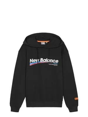NEW BALANCE Alphabet Printing Hooded Sweatshirt - Black