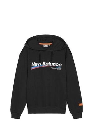 NEW BALANCE Alphabet Printing Hooded Sweatshirt - Black