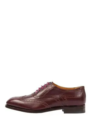 Gucci Leather Lace-up Wingtip Shoes - Burgundy