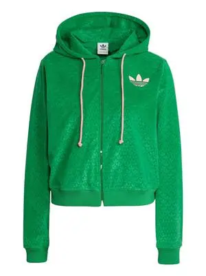 Adidas Adidas Adicolor Heritage Now Velour Zip Hoodie Green