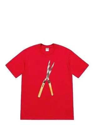 Supreme Ss19 Shears Tee Large Printing Short Sleeve - Red