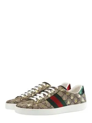 Gucci Ace Gg Supreme Bees Sneakers - Tan