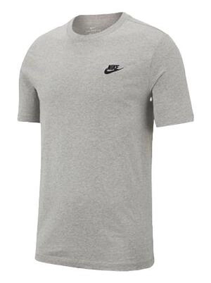 Nike Nike Swoosh Logo Pure Cotton Short Sleeve Gray Grey