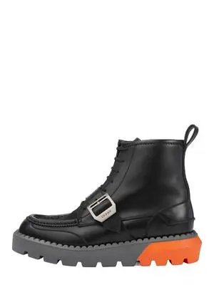Gucci Gg Lace-up Combat Boots - Black