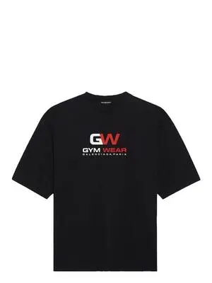 Balenciaga Gym Wear Logo Tee - Black