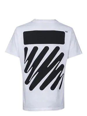Off-White Ss22 Solid Color Cotton Zebra Printing Short Sleeve White T-shirt - Multi-color