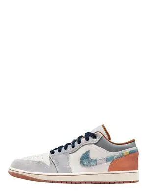 JORDAN Air 1 Low Se "phantom Repaired Denim Swoosh - Phantom/coconut Milk/amber Brown