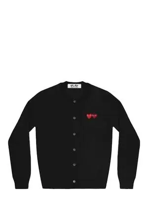 Play Comme Des Garcon COMME Des GARCONS PLAY Cardigan With Double Emblem Detail Black