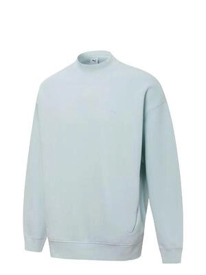 PUMA Mmq Crew Alphabet Embroidered Knit Sports Pullover - Blue