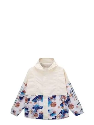 Adidas Colorblock Hooded Jacket With Graphic Print - Default Color