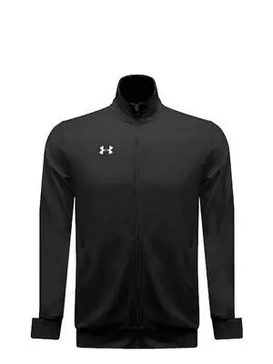Under Armour Logo Printing Contrasting Colors Knit Track Jacket - Black