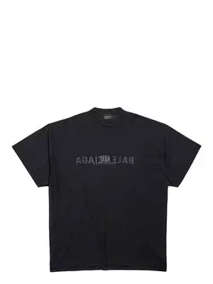 Balenciaga Ai Logo Inside Out Oversized T-shirt - Black