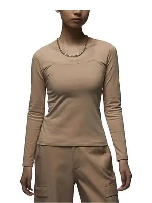 JORDAN Long Sleeve Top - Tan