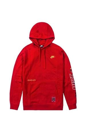 Nike Nike Sportswear Club Printing Long Sleeve Pullover Red