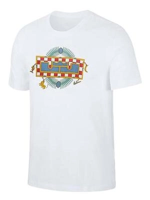Nike Lebron Pattern Printing Round Neck Short Sleeve White - Default Color