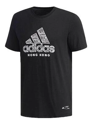 Adidas Kc Graphic Casual Printing City Round Neck Short Sleeve - Black