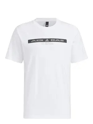 Adidas Th Refbar Tee Alphabet Pattern Printing Sports Short Sleeve White - Multi-color