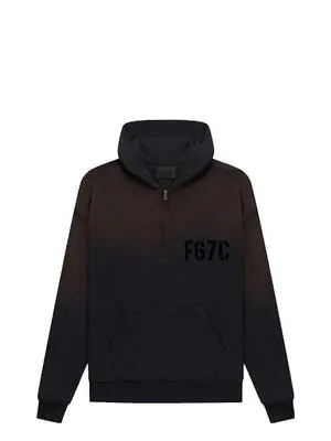 Fear Of God L/s Half Zip Hoodie 'vintage - Black