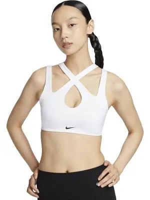 Nike Freestyle Light-support Padded Sports Bra Asia Sizing 'white - White/black
