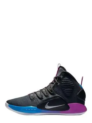 Nike Hyperdunk X Ep 'flight Huarache' Mid Top Basketball Sneakers - Black/cool Grey-team Red