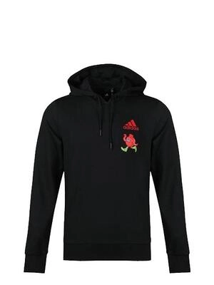 Adidas Embroidered Hooded Knit Pullover - Black