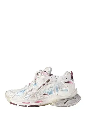 Balenciaga Runner Sneakers - White/brown/blue