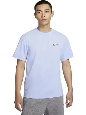 Nike Dri-fit Uv Hyverse Short Sleeve Fitness Top - Blue