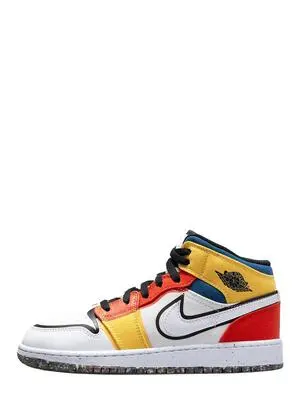 JORDAN Air Jordan 1 Mid SE "Multi-Color Canvas" White/red/yellow