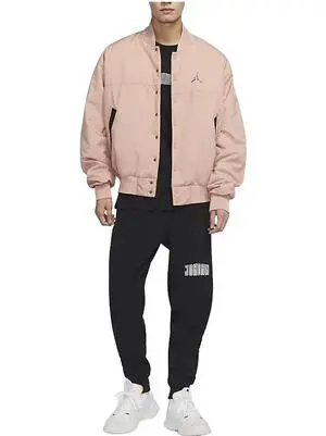 JORDAN Retro Bomber Jacket With Contrasting Panels - Gray