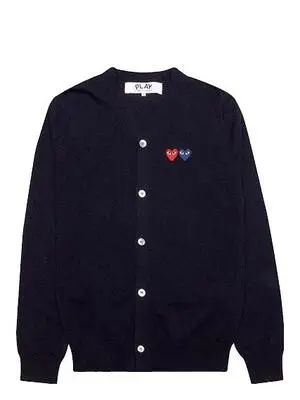 PLAY COMME DES GARCON COMME Des GARCONS PLAY Cardigan With Double Emblem Applique