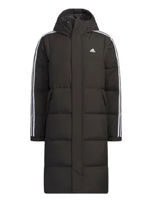 Adidas 3-stripes Long Down Puffer Jacket - Black